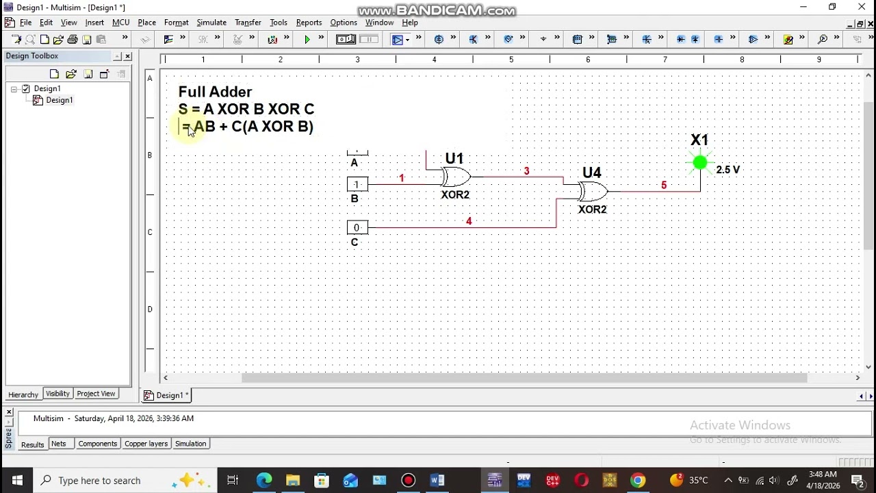 62- Full Adder using Logic gates Lab 1 | Digital Logic & Design