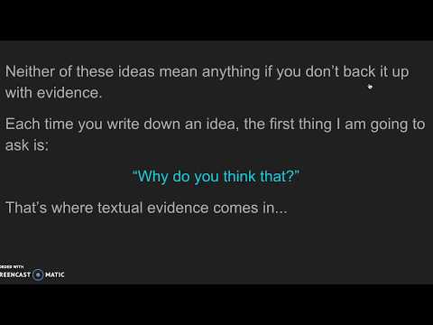 Identifying and Using Textual Evidence