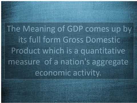 what is meaning of GDP