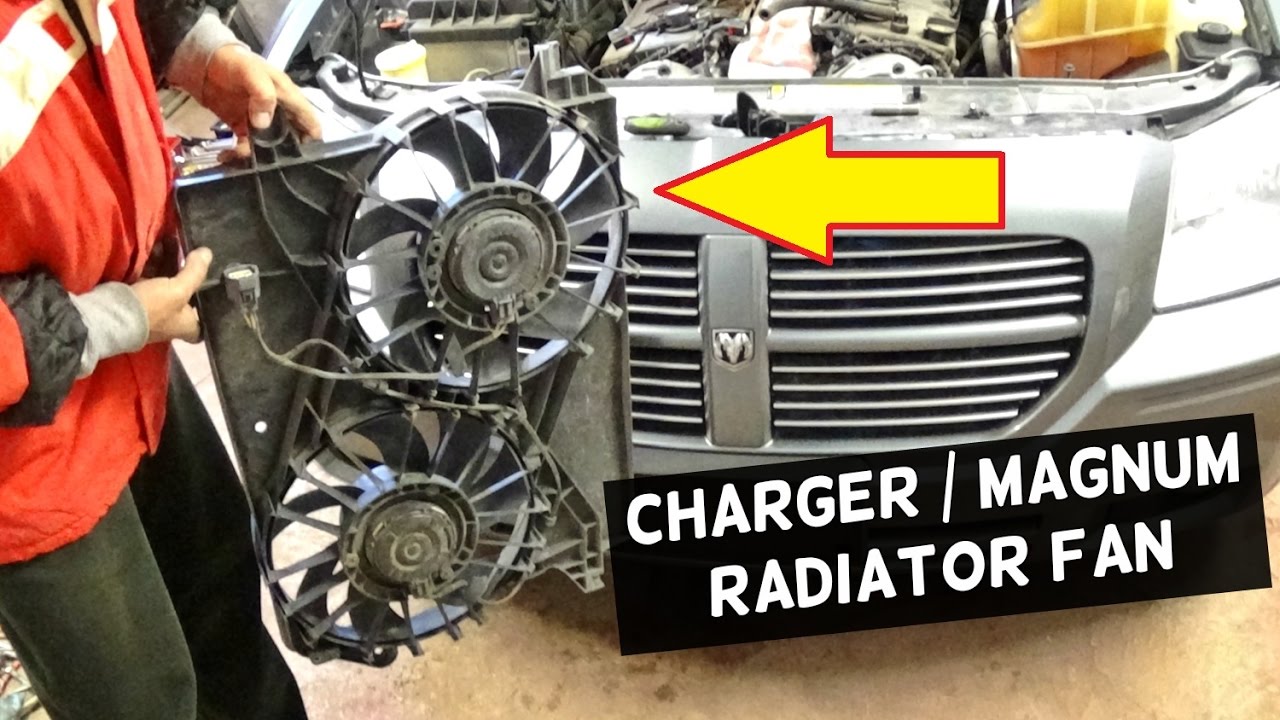 DODGE CHARGER RADIATOR FAN REPLACEMENT REMOVAL DODGE MAGNUM