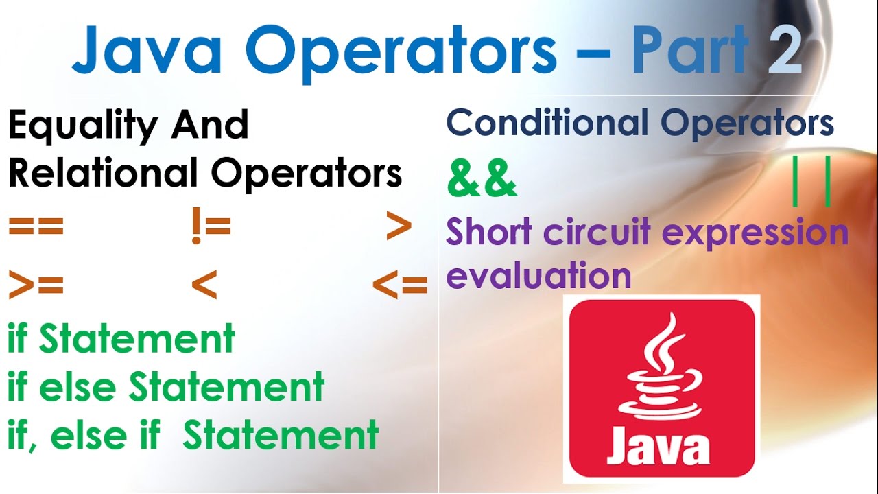 06-Core Java Tutorial Operators|Part 2|Conditional|Equality|Relational Operators|if|else