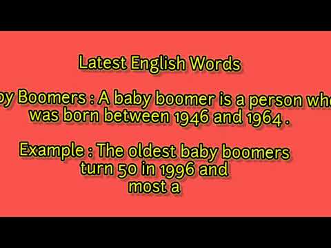 Meaning of baby boomers | Day 10/365 | Daily use English words || Boomers Generation | Latest words