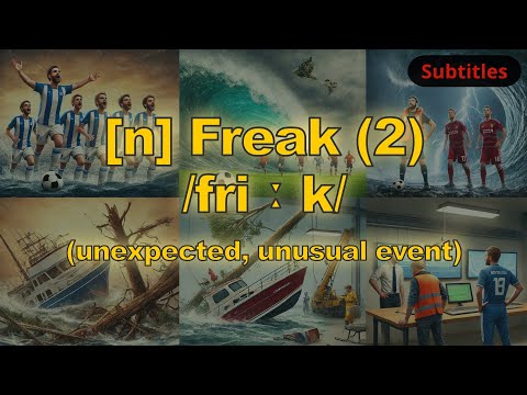 [n] Freak meaning (unexpected, unusual event) with 5 examples