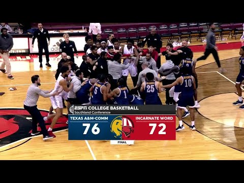 Fight breaks out during post-game handshakes at UIW - Texas A&M ...