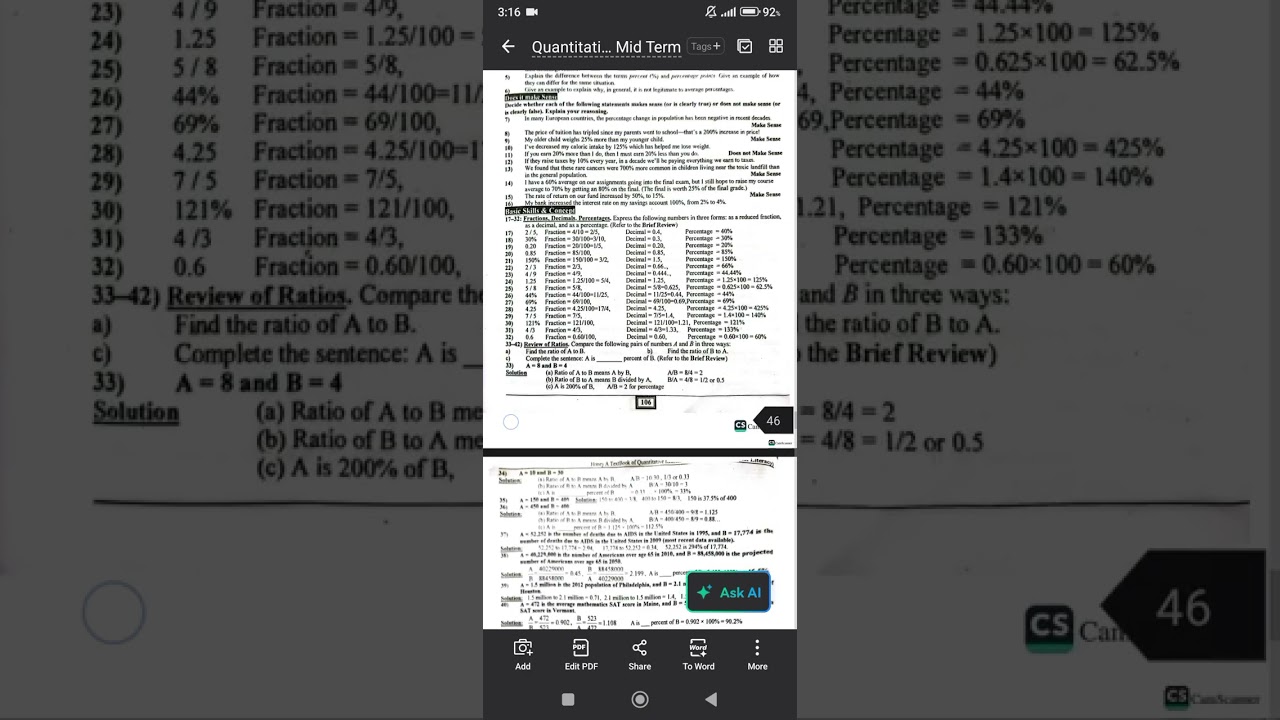 Book of Quantitative reasoning | Quantitative skills mid term pdf | Module 1 numerical literacy 