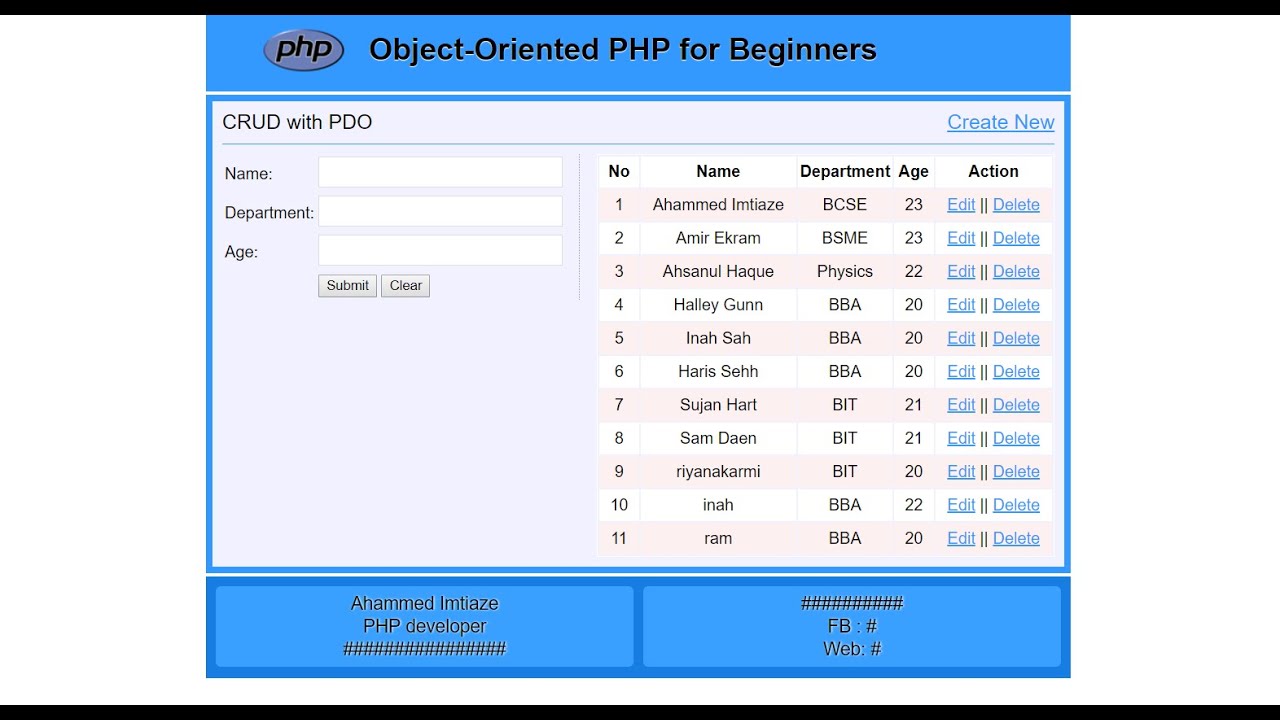 SIMPLE CRUD SYSTEM IN PHP WITH SOURCE CODE