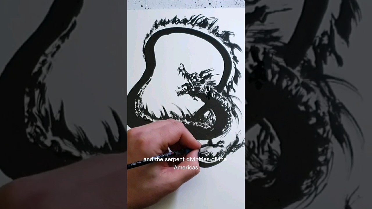 Chinese dragons VS European dragons #dragon #dragon art #dailyinkmonster #inkart #ink #chinesedragon