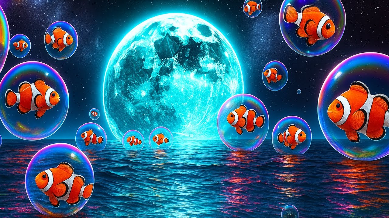 Amazing Ocean bubbles ~ Calming Visuals & Gentle Music for Deep Concentration