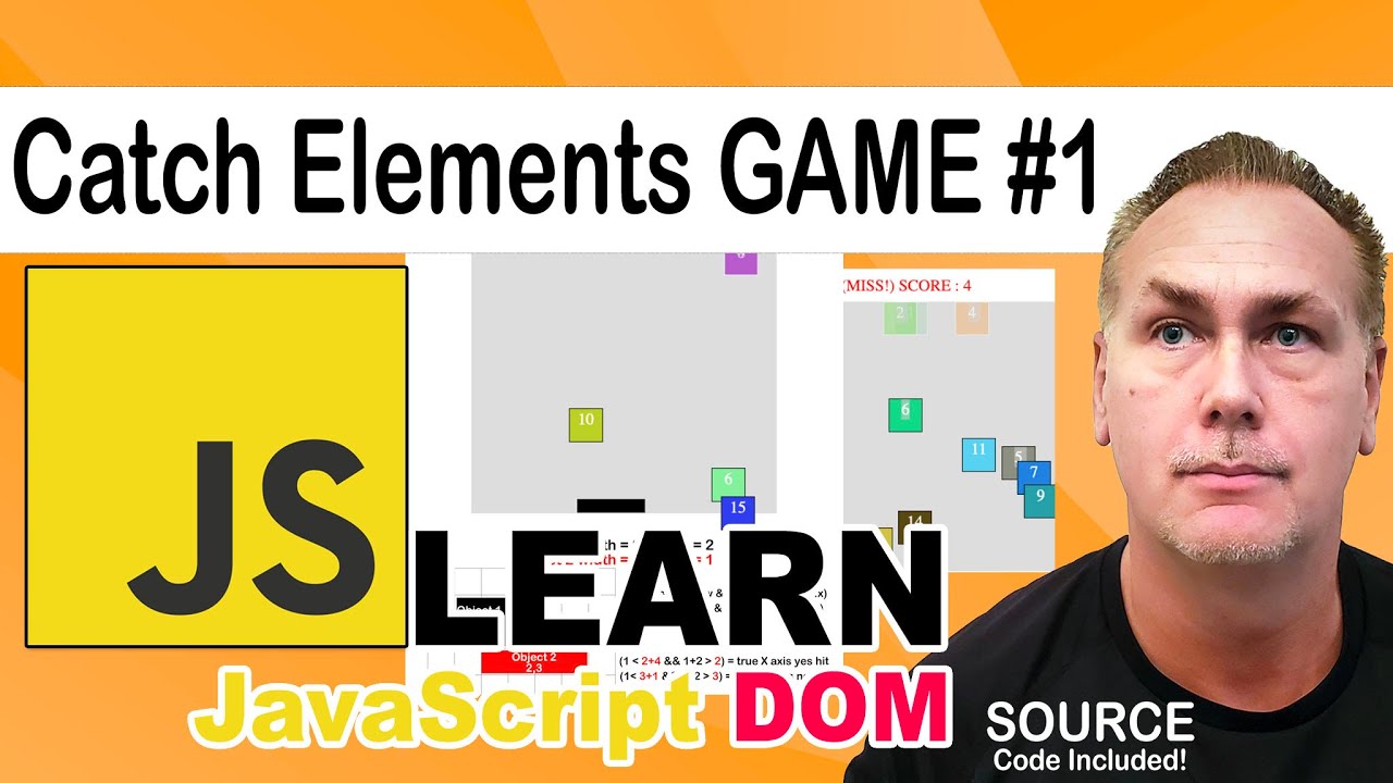 Learn JavaScript DOM element update create a Game  Element Catcher Game Part 1 set up