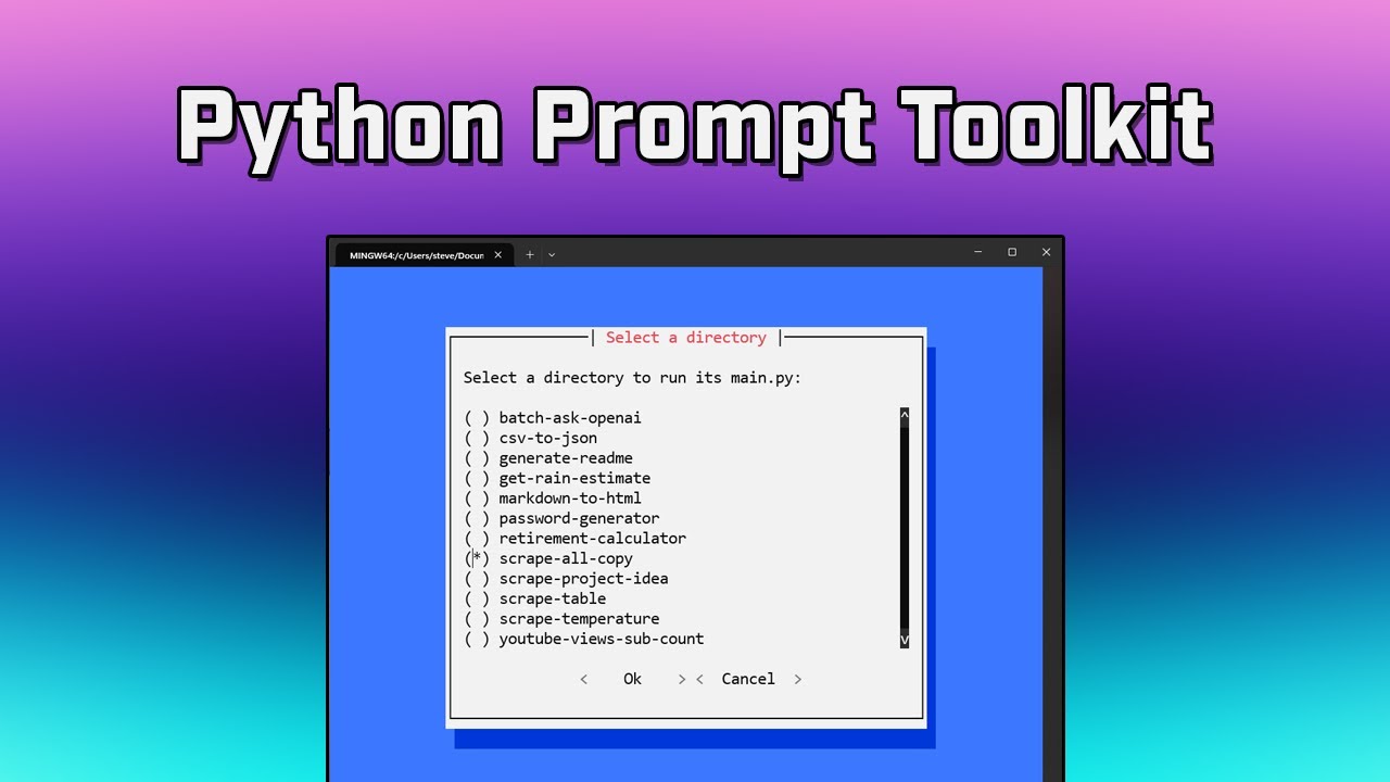 Using Prompt Toolkit with Python Apps as a Menu