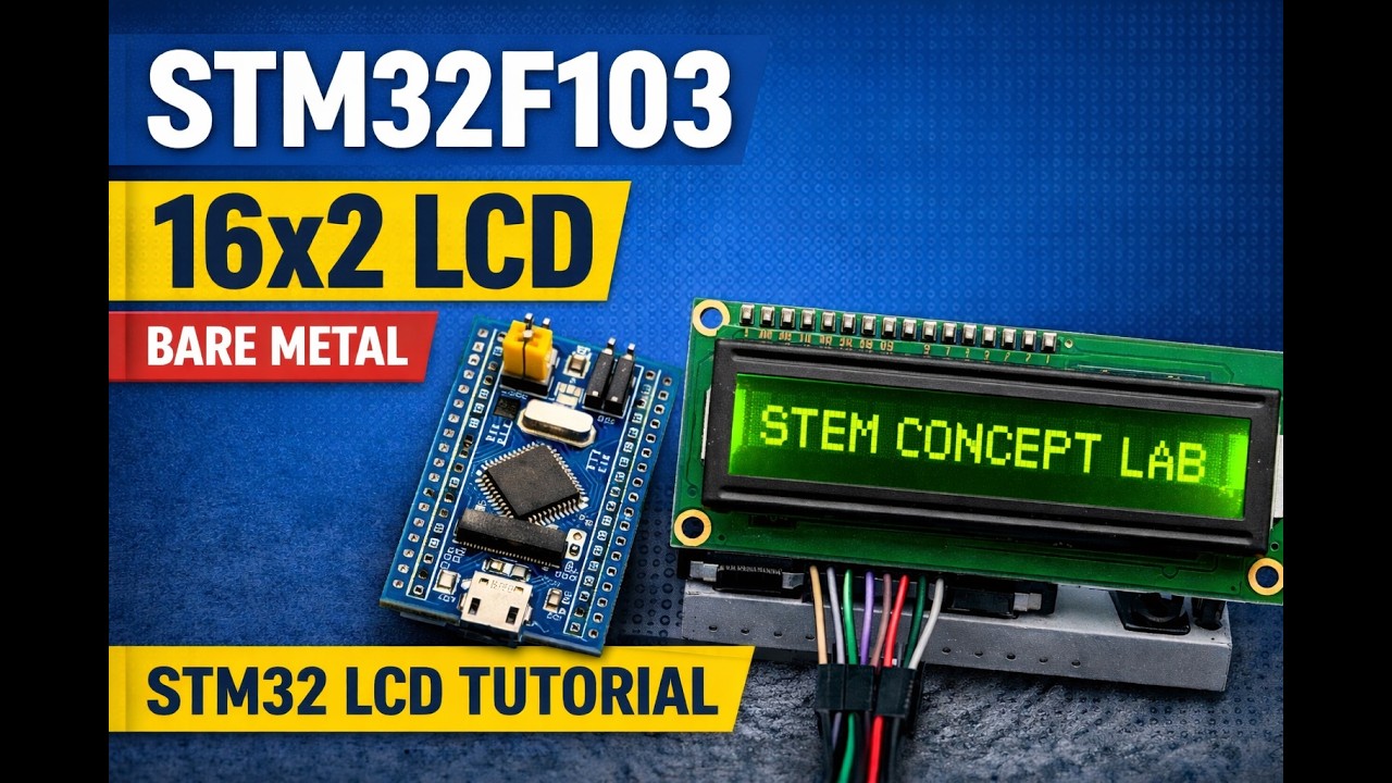 STM32 LCD Interfacing Tutorial 16x2 LCD with STM32F103 || Bare Metal Programming