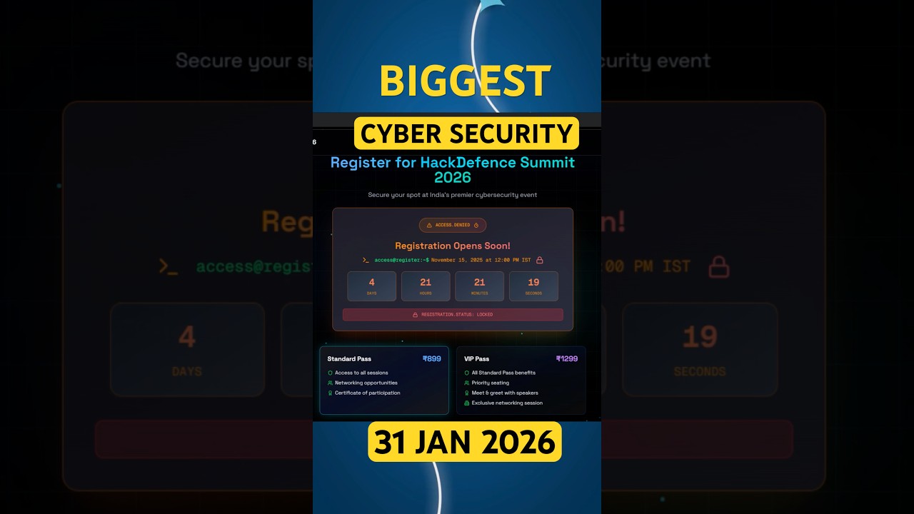 India's Biggest CYBERSECURITY SUMMIT 2026 | Hackdefense #cybersecurity #cybermission #summit #shorts