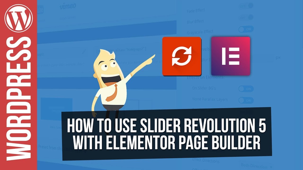 Using Slider Revolution 5 with Elementor Wordpress Page Builder