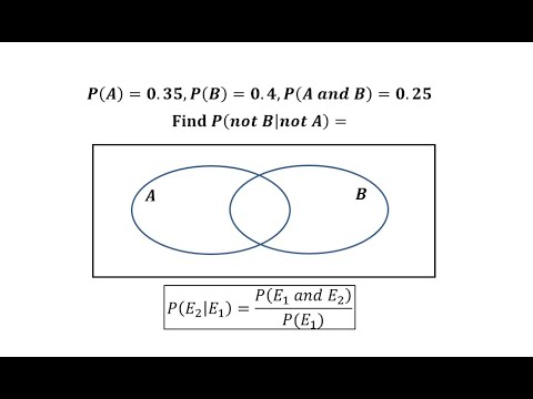 Find P(notB|notA) Given P(A), P(B), P(A and B) (Venn Diagram) | Math ...