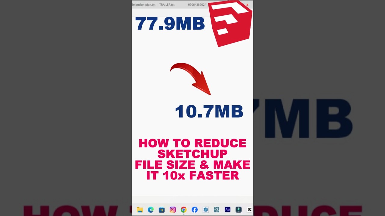 HOW TO DECREASE SKETCHUP FILE SIZE #sketchup  #shorts  #sketchuptutorials  #sketch