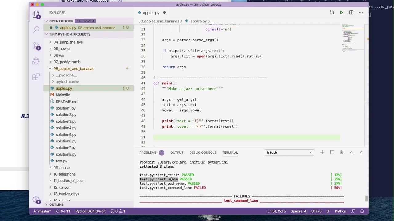 Tiny Python Projects Ch 8: Solution 1