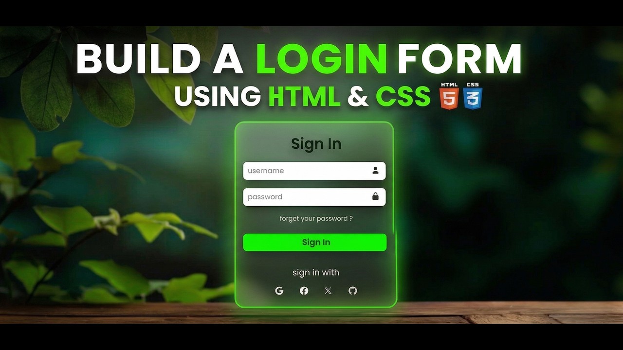 Build a Login Form using HTML & CSS | Full Tutorial