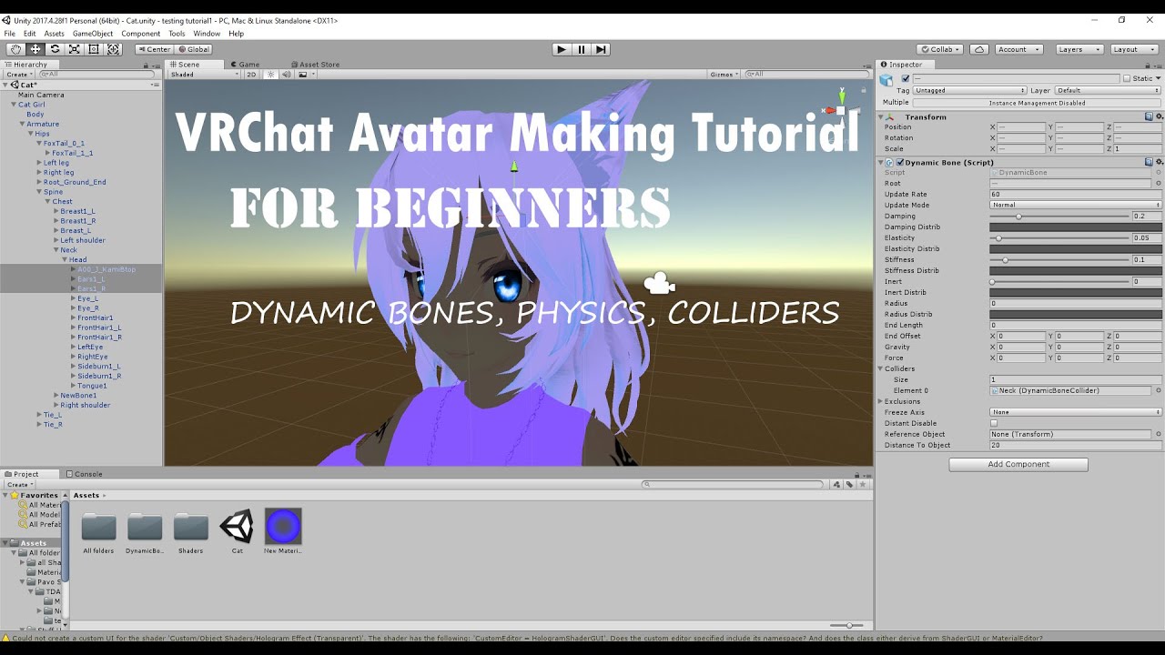 beginner tutorial for VRChat avatar making 1 (Dynamic bones, Colliders, and Physics)