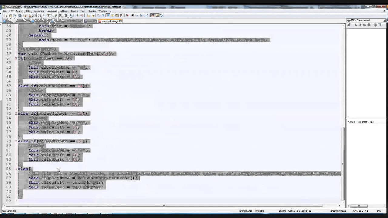 Let's Code: BlackJack (Javascript) - Clarifying Points