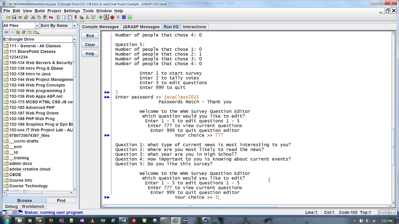 Java Programming - Final Project Demo - Your Vote Counts