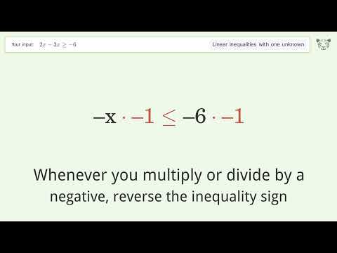 Solving Linear Inequalities: 2x-3x is Greater Than or Equal to -6