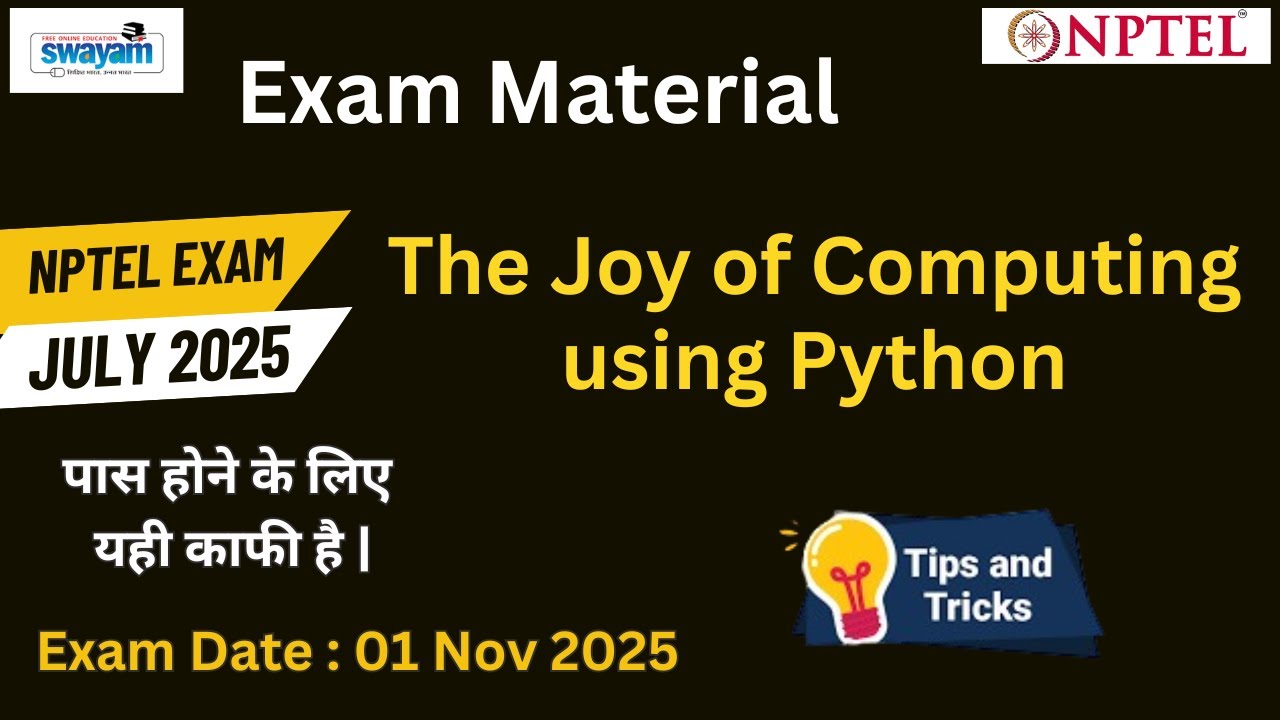 The Joy of Computing using Python Exam Study Material | NPTEL July 2025 Preparation