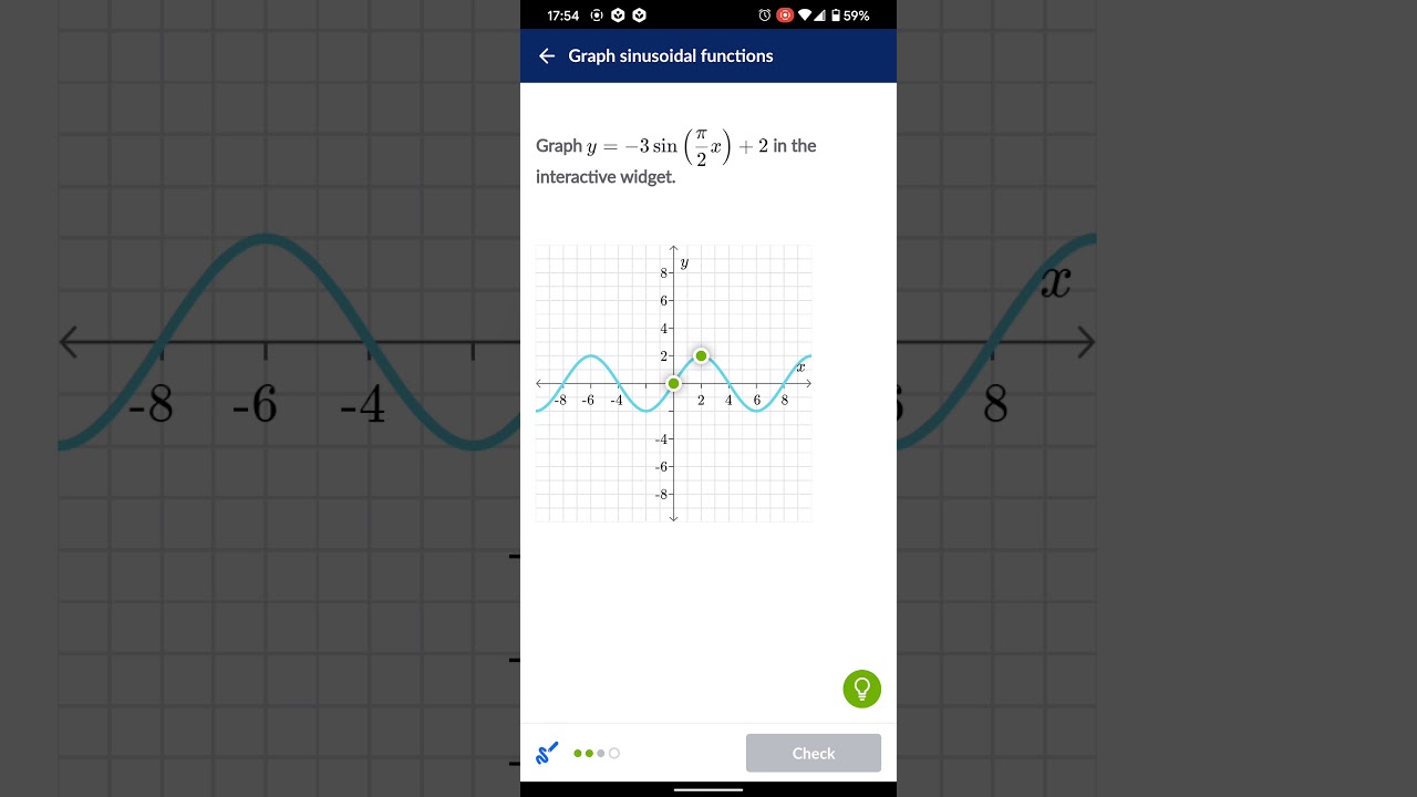 Graphing sinusoidal functions (Khan Academy practice)