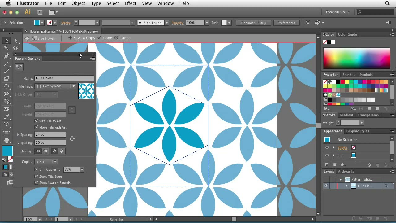 Illustrator Tutorial - Using the Pattern Options tool