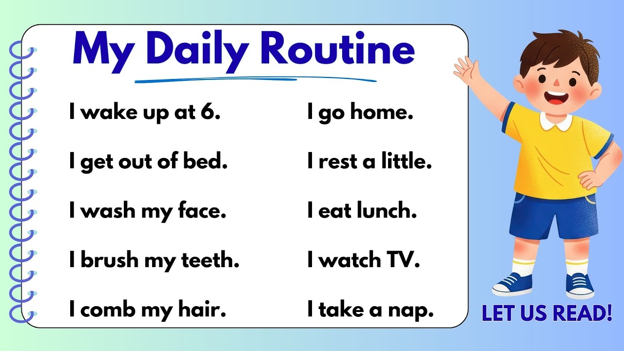 MY DAILY ROUTINE  | Daily English Sentences | Read along | with Teacher Jake