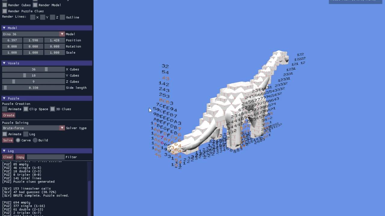 Generating and Solving 3D Nonogram Puzzles
