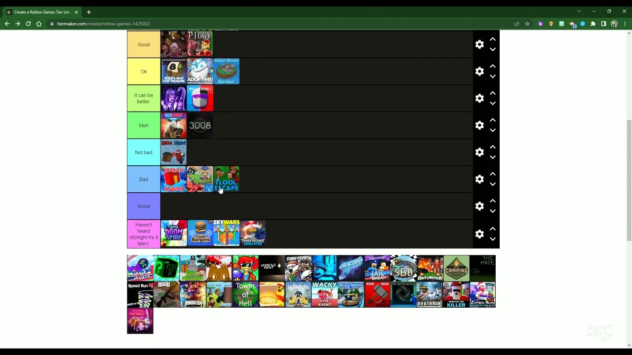 RANKING ROBLOX GAMES!??!?! (TIER LIST)