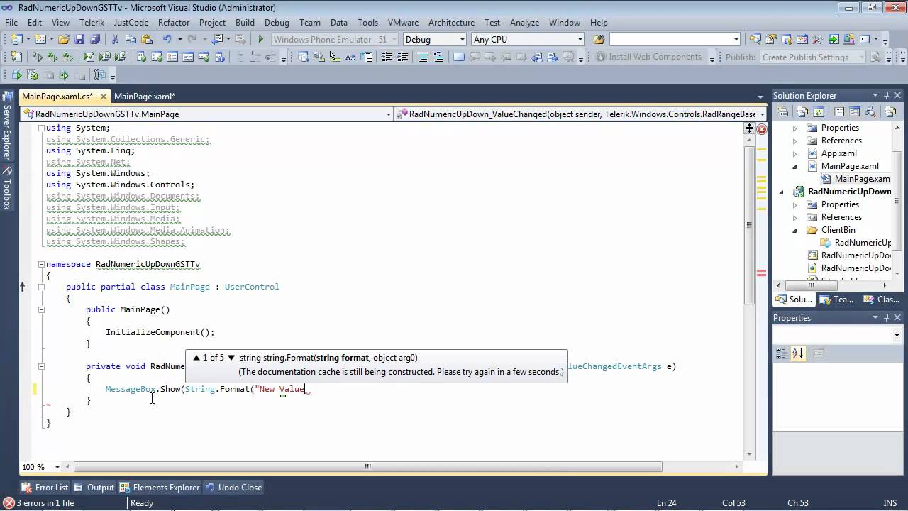 NumericUpDown - Part 2: Common Events with RadNumericUpDown (Silverlight & WPF)