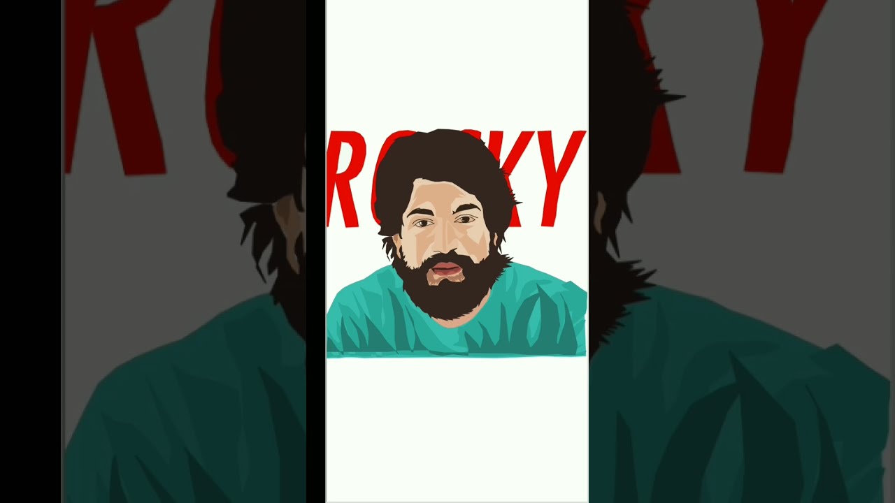 Rocky Bhai Sketch 💥 | YASH | Using Turtle Python 🐢 #shorts #kgf #python #coding #animation