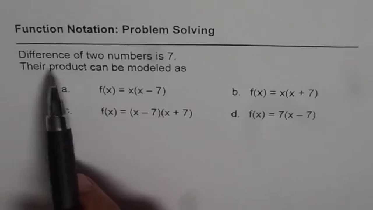 Problem Solving with Function Notation