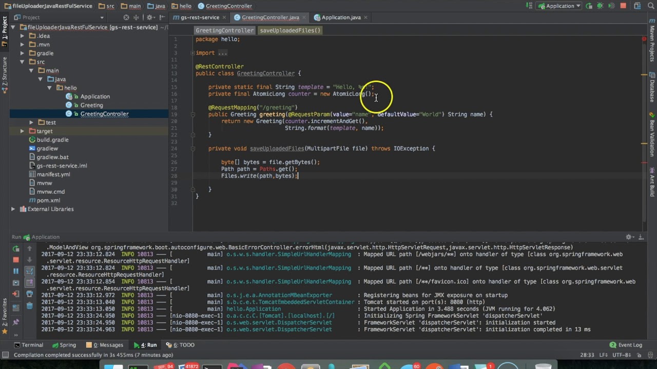 Resful File Upload using Spring Framework