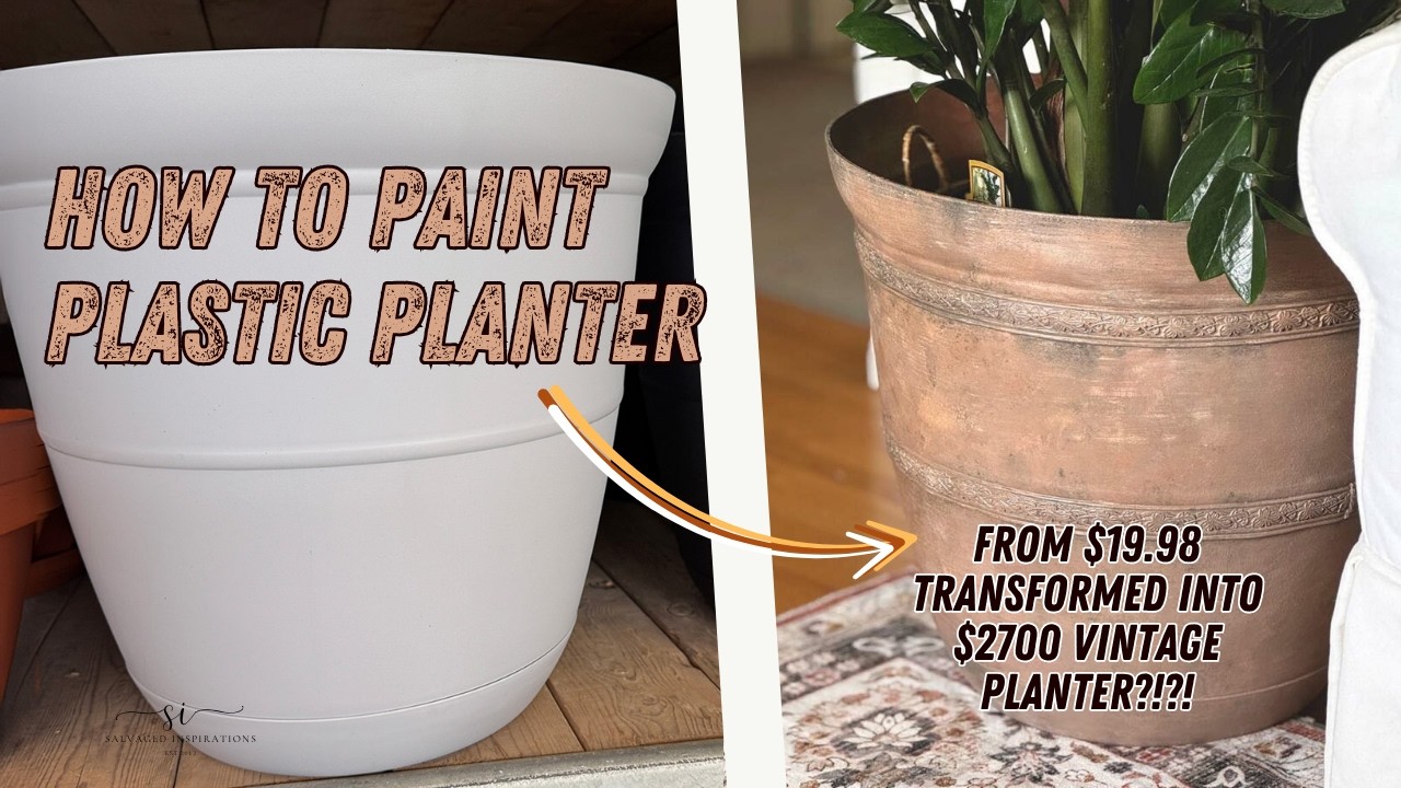 How To Paint A Plastic Planter | DIY Vintage Terracotta