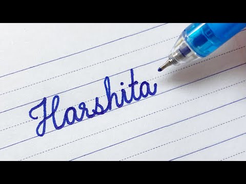 "Harshita" Beautiful name in Cursive handwriting | i Write #Shorts