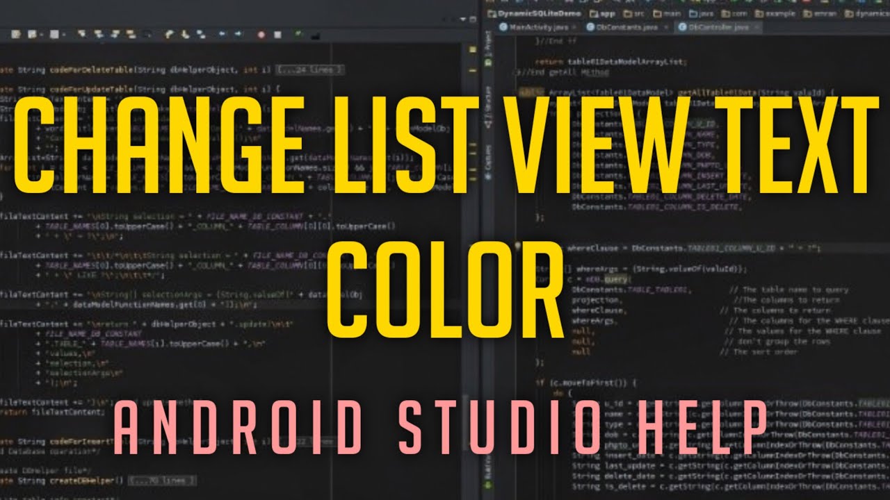 Change Listview Text Color in your Android App Projects | Android Studio Help