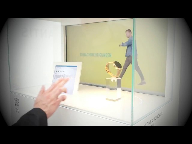 interactive showcase with clear multitouch glass ⏩