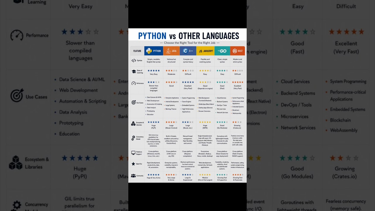 Python VS Other Languages
