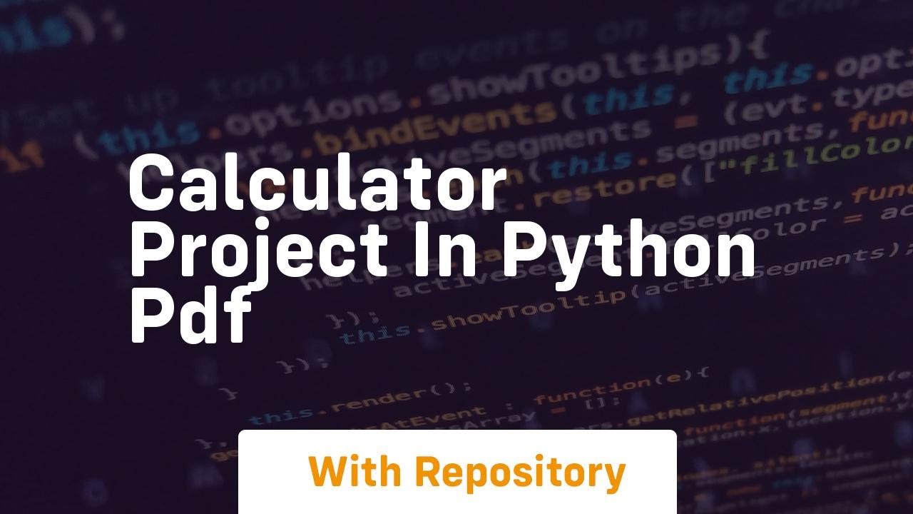calculator project in python pdf