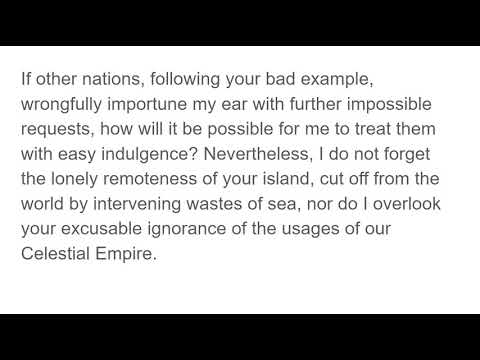 Chinese Emperor Qianlong's letter to King George 1793