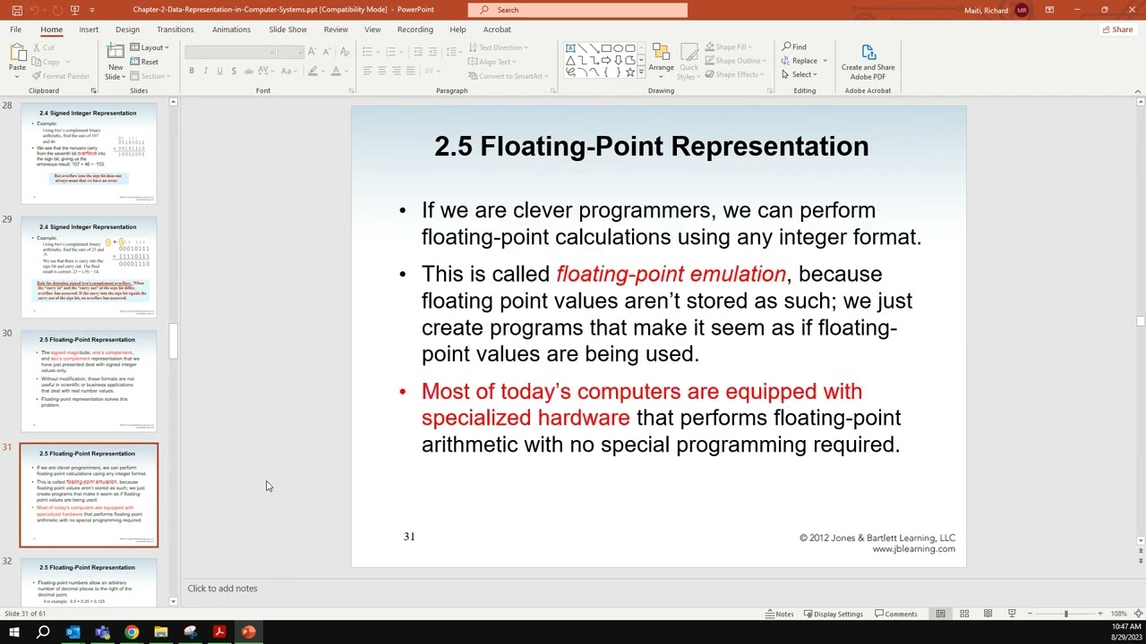 COS 505 Chapter 2 Data Representation in Computer Systems