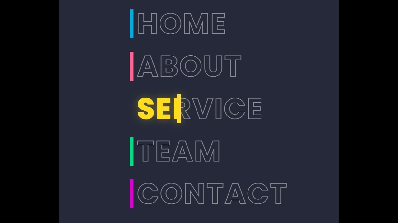 CSS Creative best Menu Hover Text Animation Effects | Amazing Animated Text using HTML & CSS