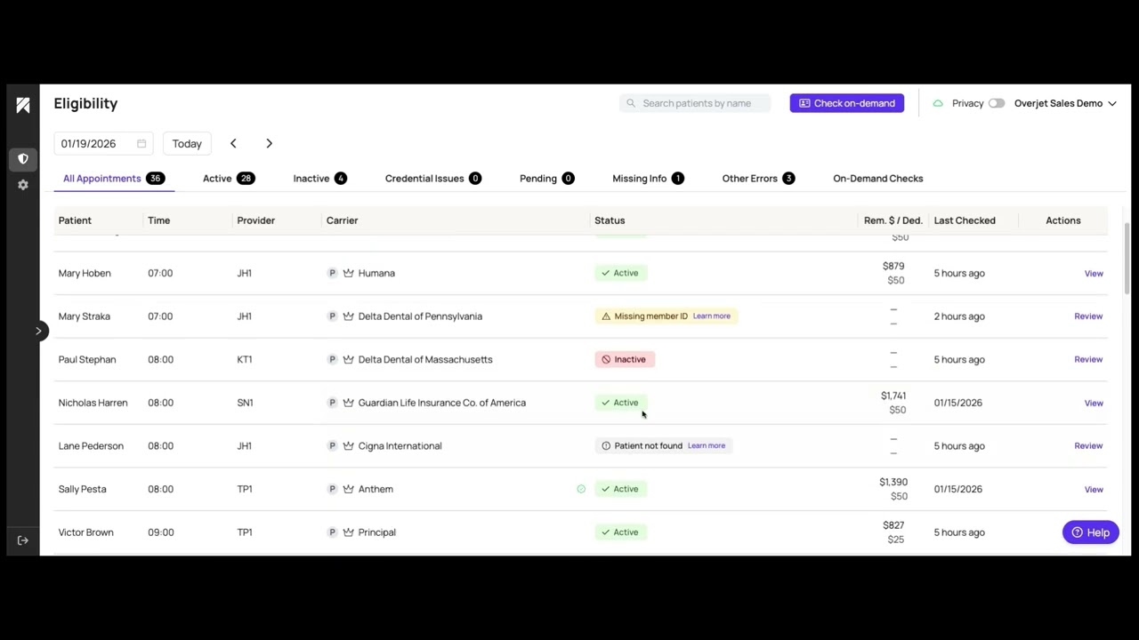 Overjet's Insurance Verification Demo