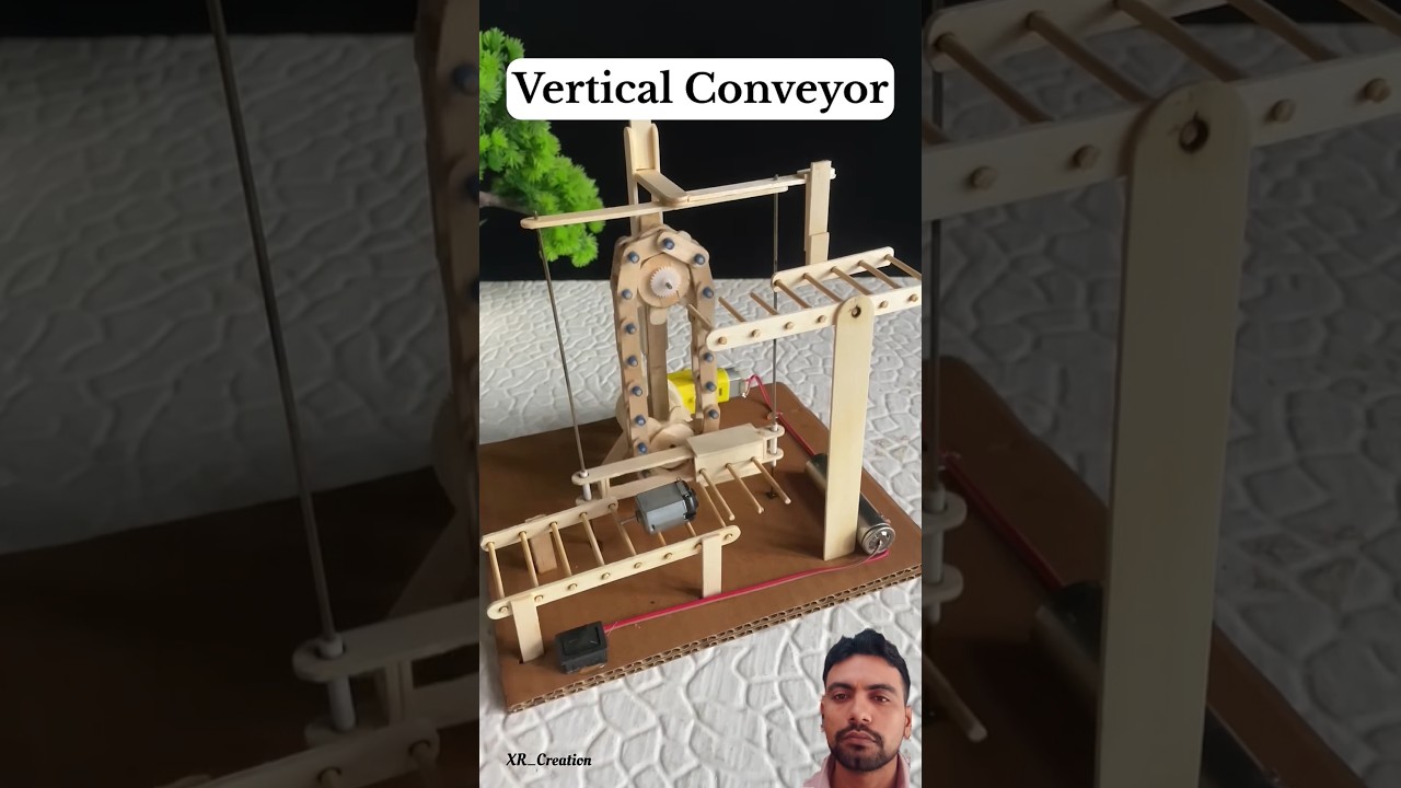 Vertical Conveyor Mechanism Demo Model #shortvideo #cad #motor #dcmotorproject #tech #youtubeshorts