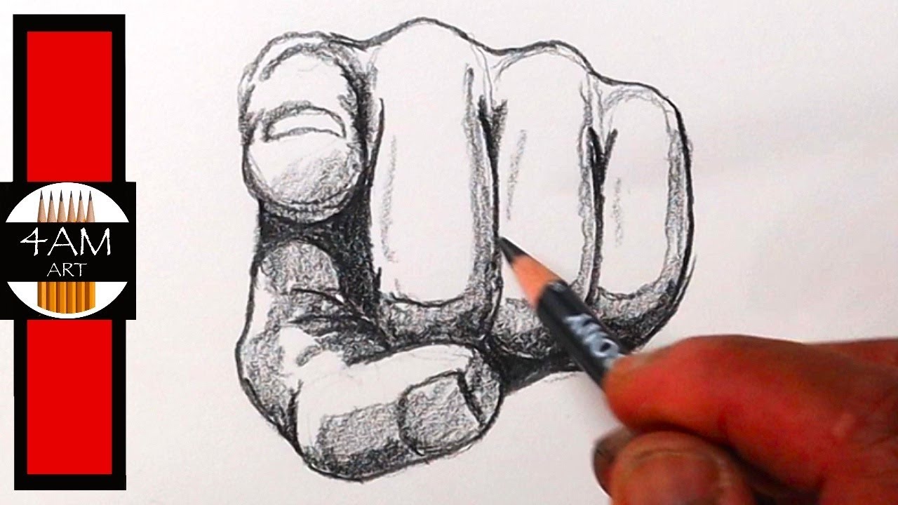 How to Draw a POINTING HAND - Step by Step - Pencil Drawing