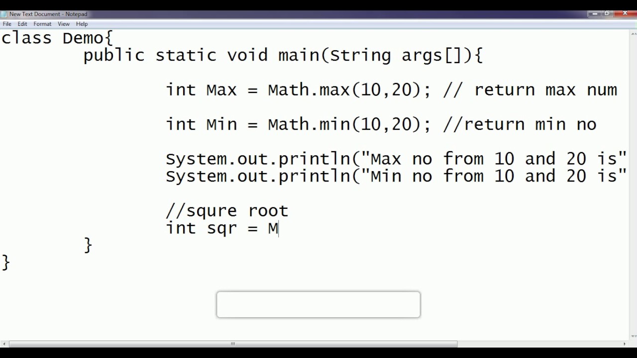 Java Program : Max() and Min() Function in Math Class