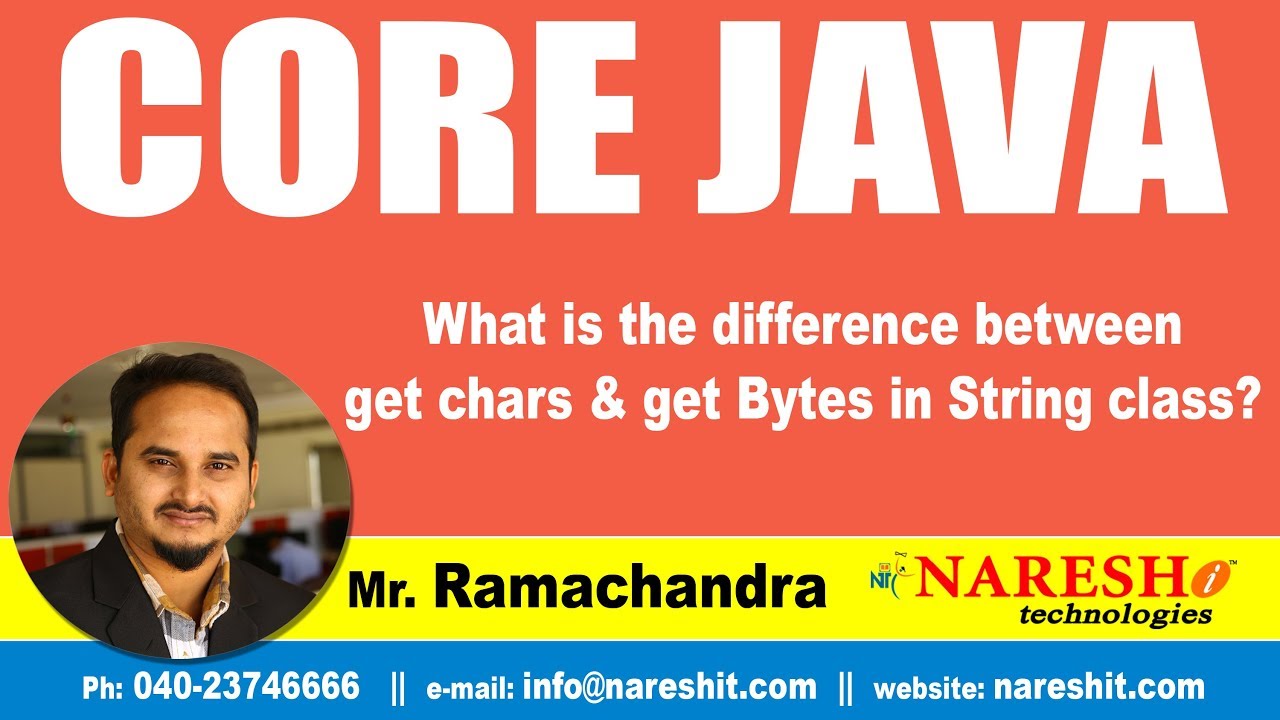Core Java Tutorials | What is the difference between get chars & get Bytes in String class?