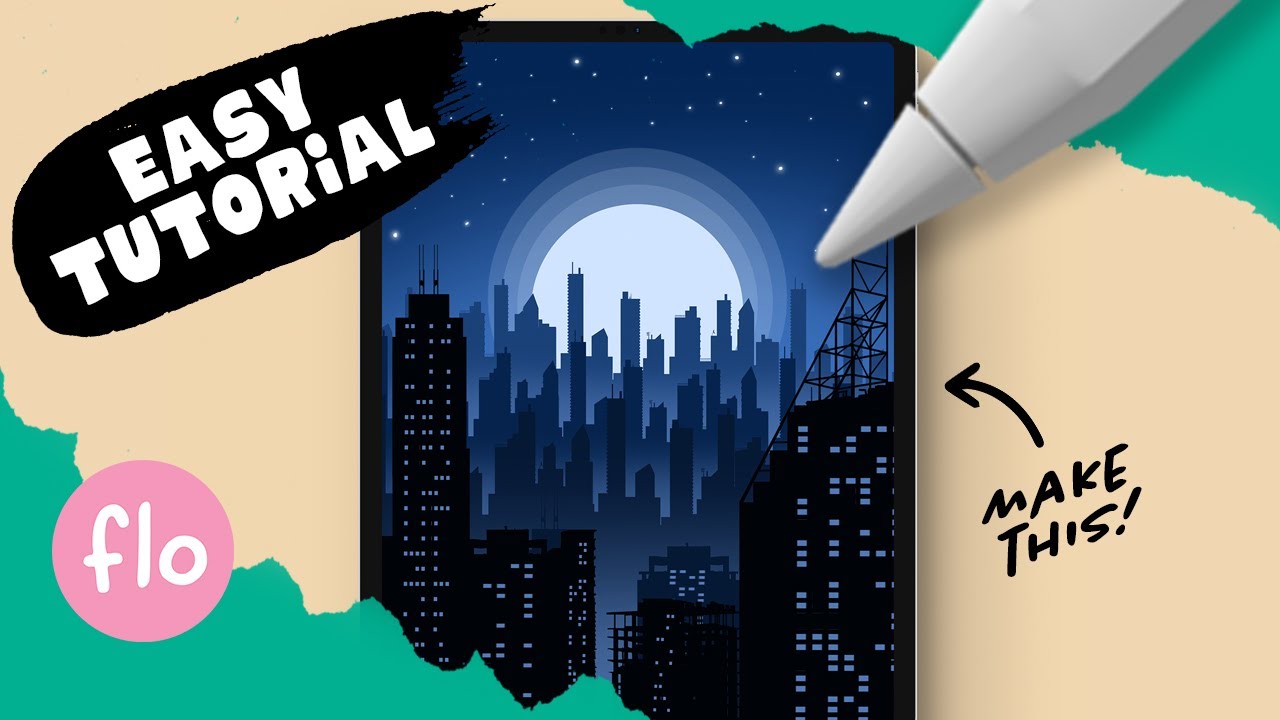 ANYONE Can Draw This CITY SKYLINE in PROCREATE - Easy iPad Drawing tutorial